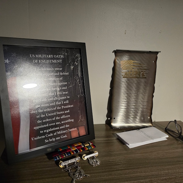 Veterans Creed Metal Scroll, Veteran Gift, Fourth of July, Memorial Day ...