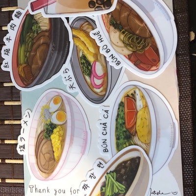 Bun Rieu Vietnamese Noodle Sticker Asian Noodles Die Cut Premium Matte ...