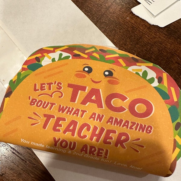 Taco and Burrito Teacher Gift Card Holder Printable, Instant Download ...