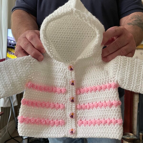 Digital PDF Crochet Pattern - Hooded Baby Jacket Pattern - My First ...