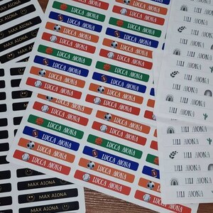 72 Skinny School Supply Labels Dishwasher Safe Waterproof Labels ...