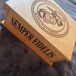 Personalized Marine Corps Letter Keepsake Box Engraved Wood | Etsy
