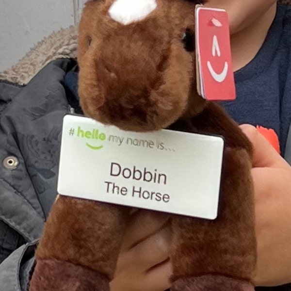 Resin Finish Green Hello My Name is White Name Badge Various Sizes ...