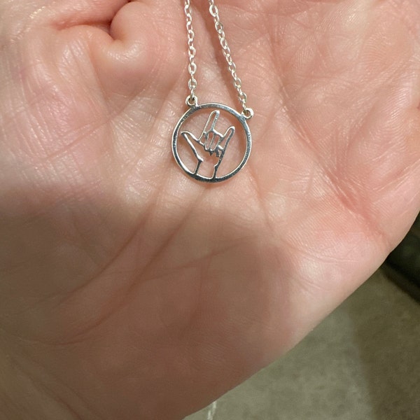 Hand Gesture Necklace - Sign Language Necklace - Peace Sign - Heart ...