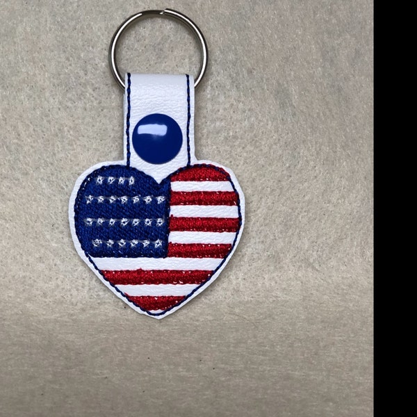 United States - USA - Flag - Key Fob DESIGN- Digital Embroidery Design ...