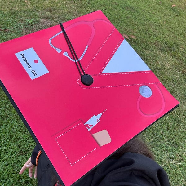 Scrub Top, RN Uniform Graduation Cap, Nursing Grad Cap Topper ...