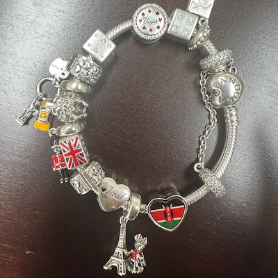 Pandora Charm Holland Windmill Bead Charm Travel Button S925 Sterling ...