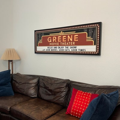 Custom Home Movie Theater Sign Movie Theater Decor Movie Room Decor ...