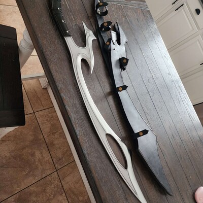 Big Falcata Sword With Straight Handle, Long Kukri Machete Handmade in ...