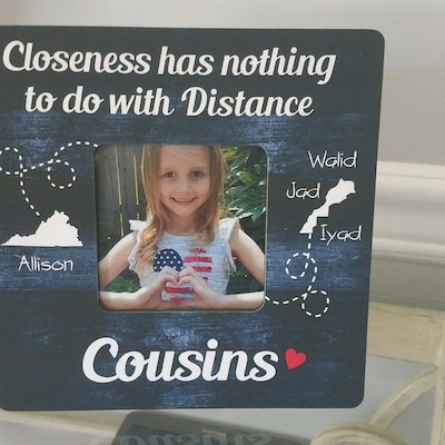 Cousin Gift Cousin Going Away Gift, Long Distance Cousin, State Frame ...