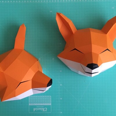 Fox 3D Papercraft, Make 2 Smiling Foxes Yourself From These Printable ...