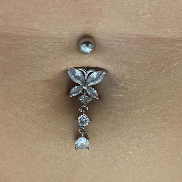 Belly Button Piercing Ring, Belly Dance Jewelry, Stainless Steel Belly ...