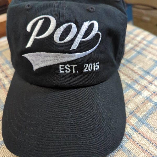 Papa Hat With Custom Year Est, Embroidered Hat, Personalized Papa Hat ...