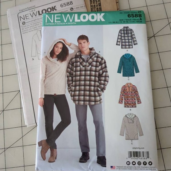 Sewing Pattern for Mens & Womens Jackets in Fleece, New Look Pattern ...