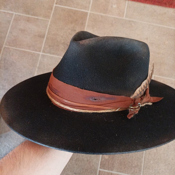 Custom Mens Rock N Roll Fedora Distressed, Southern Rocker Men Hat ...