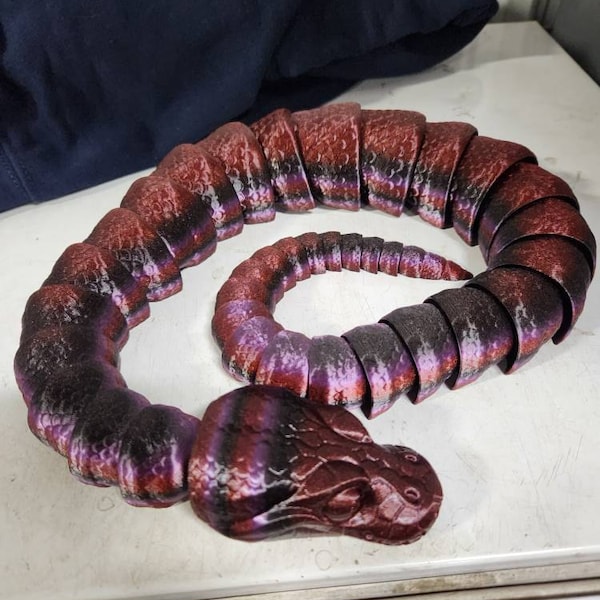 Ball Python Snake Digital .STL File for 3d Printing, Articulated Fidget ...