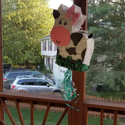 Handmade Cow Pinata With Bow - Etsy