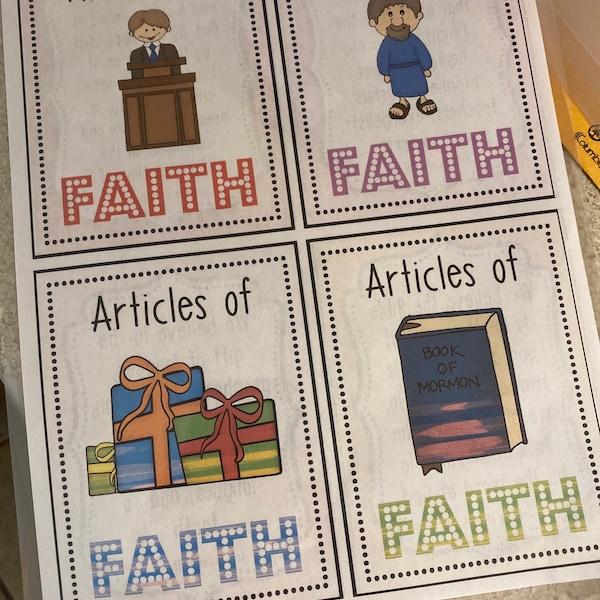 Articles of Faith Flash Cards - Etsy