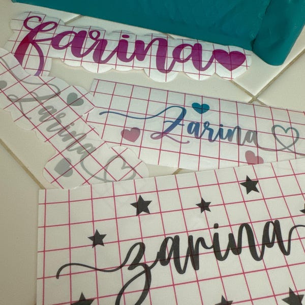 Custom Name Vinyl Sticker With Stars, Name Decal for Tumbler, Name With ...