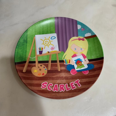 Little Girl Plate and Bowl Set Personalized Plastic Children Plate and ...