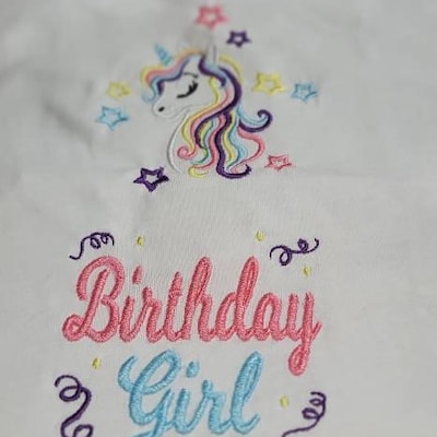 Birthday Girl Embroidery Design / Birthday Embroidery Design for Girls ...