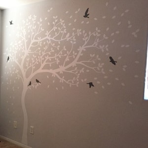White Tree Wall Decal Huge Tree Wall Mural Stickers for - Etsy