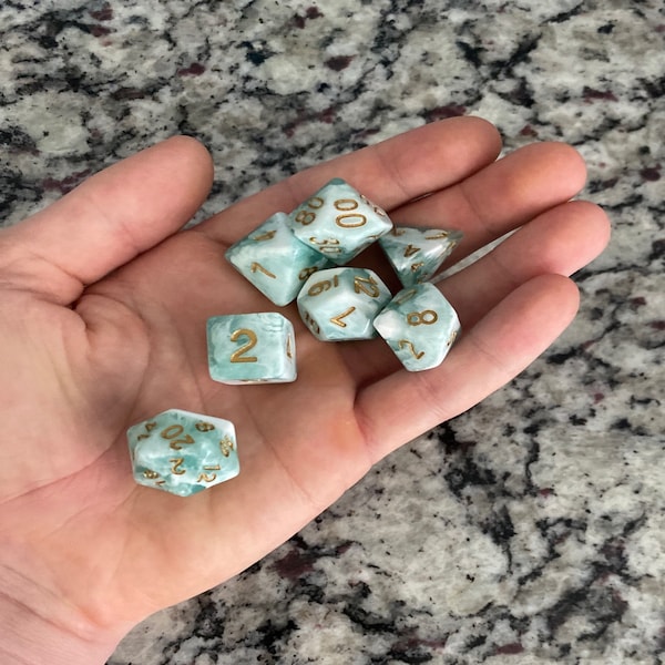 Seastone Dice Set (made to Order) - Etsy