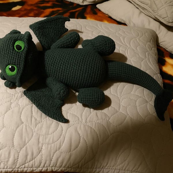 Toothless Dragon Crochet Pattern Pdf,black Amigurumi Night Fury Plush ...