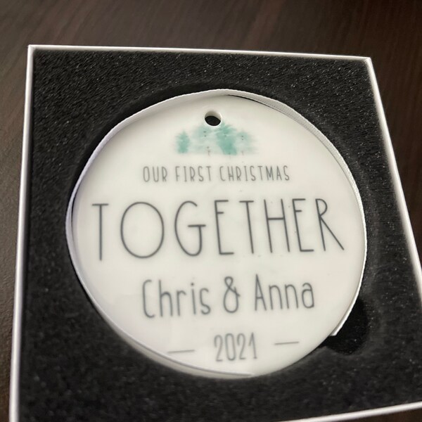 Couples Christmas Ornament - Our First Christmas Together ...