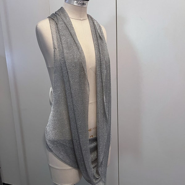 Stretch Metallic Silver Mesh Chainmail Fabric, 60" Wide, Sheer, 2-way ...