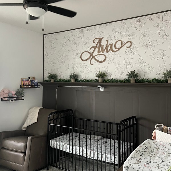 Landon Boy Baby Name Sign for Nursery Decor Custom Wooden Nursery ...