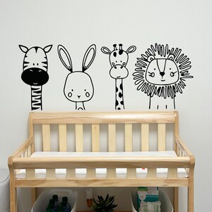 Zebra Rabbit Giraffe Lion Nursery Wall Decal Room Decor Vinyl - Etsy