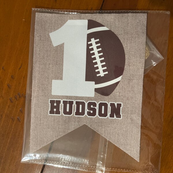 Football First Birthday Decor, Personalized Football Party Banner ...