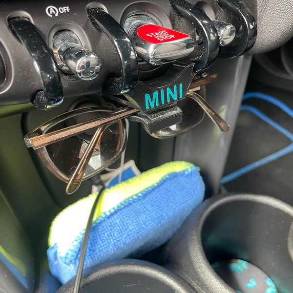 MINI Cooper Sunglass Clip Dash Holder Mount -felt Lined -fits Most Size ...