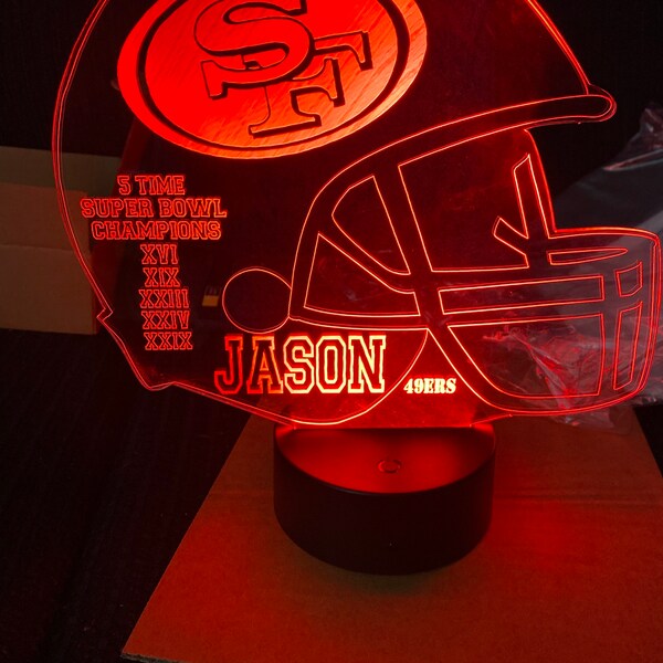 San Francisco 49ers, LED Football Sports Fan Lamp, Custom Made Night ...