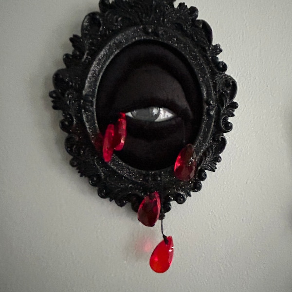 Monster Eye in Mini Ornate Frame - Quirky Spooky Eclectic Handmade Wall ...