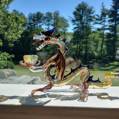 Hand Blown Glass Dragon Pipe. - Etsy