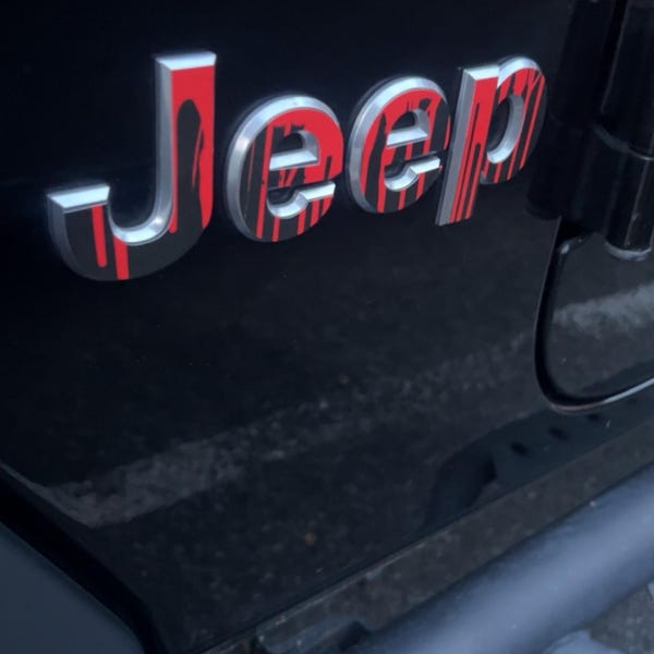 Jeep Emblem Overlay Decals - Dripping Red - Etsy