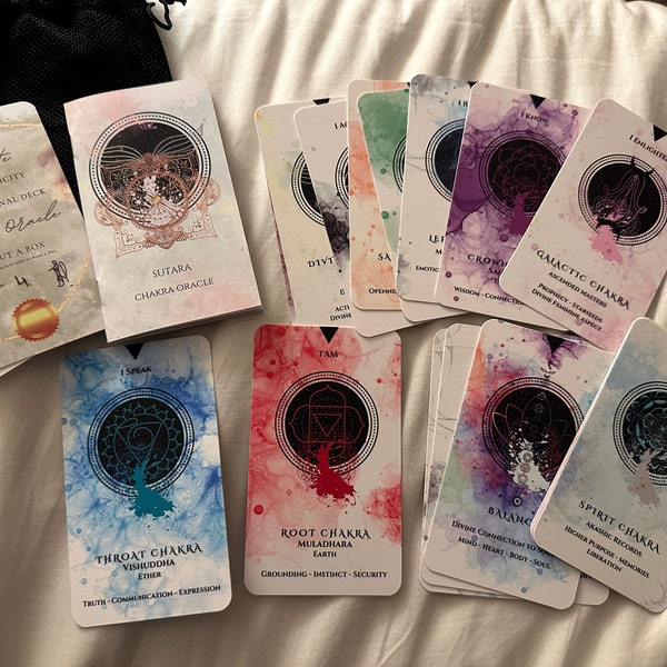 Baralho Oráculo Sutara CHAKRA: Conjunto de 18 cartas com guia e cartas ...