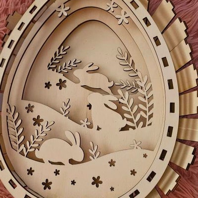 Easter Rabbit and Dxf Easter Svg Plywood Digital Download Easter Dxf ...