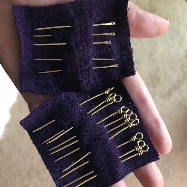Brass Sewing Needles. Viking Needles, Medieval Needles - Etsy