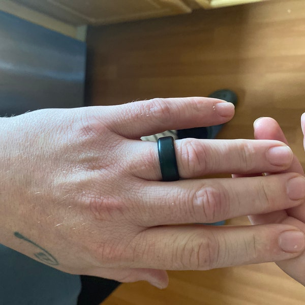 8mm Black Silicone Wedding Band | Unisex Rubber Activity Ring - Etsy