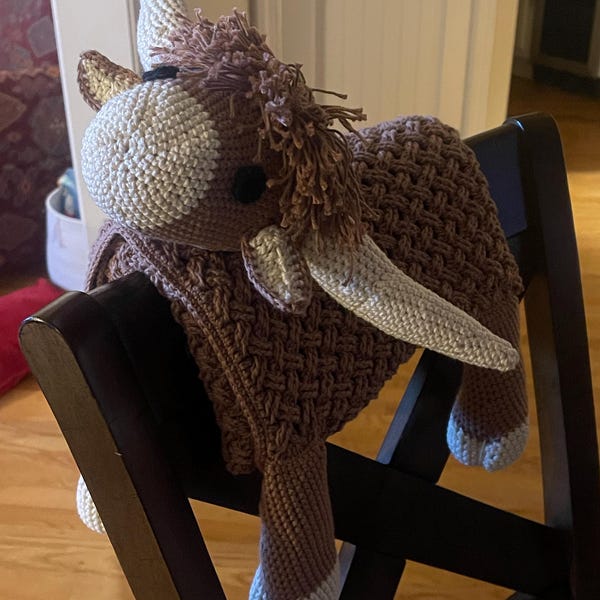 3in1 Highland Cow Folding Baby Blanket Crochet Pattern Scottish Cow ...