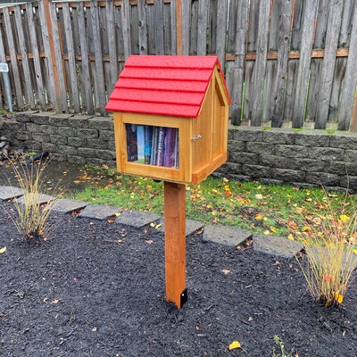 Little House on a Stick, Book Box, Library STAINED, Choice of Roof ...