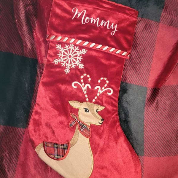 Candy Cane Character Personalized Christmas Stocking, Family Christmas ...