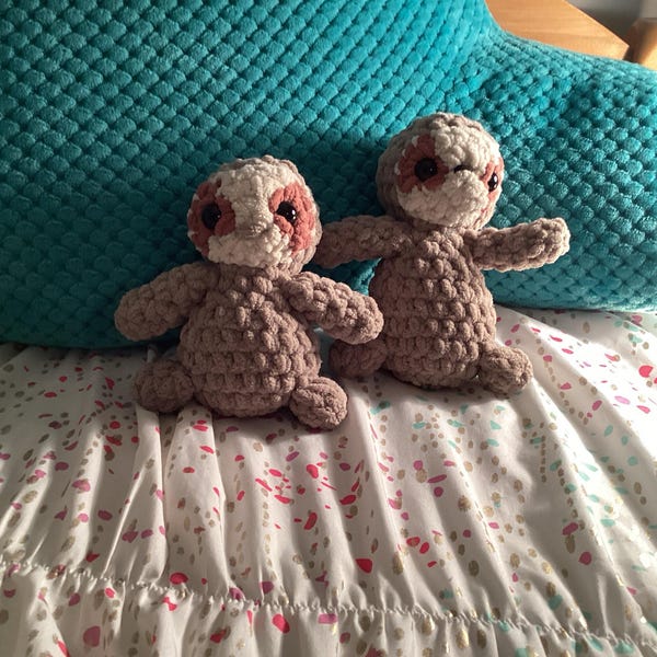 Mini Crochet Sloth Pattern – Bitsy Buddy, Low Sew (PDF Pattern) - Etsy
