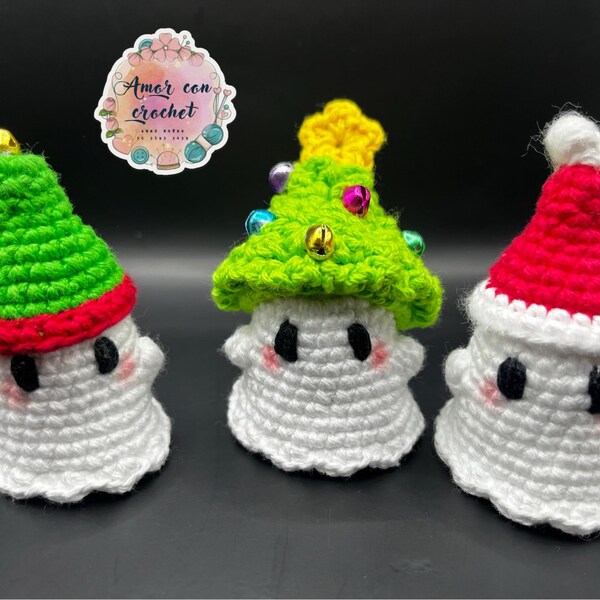 Christmas Pocket Ghosts Crochet Pattern for Beginner Crochet Keychain ...