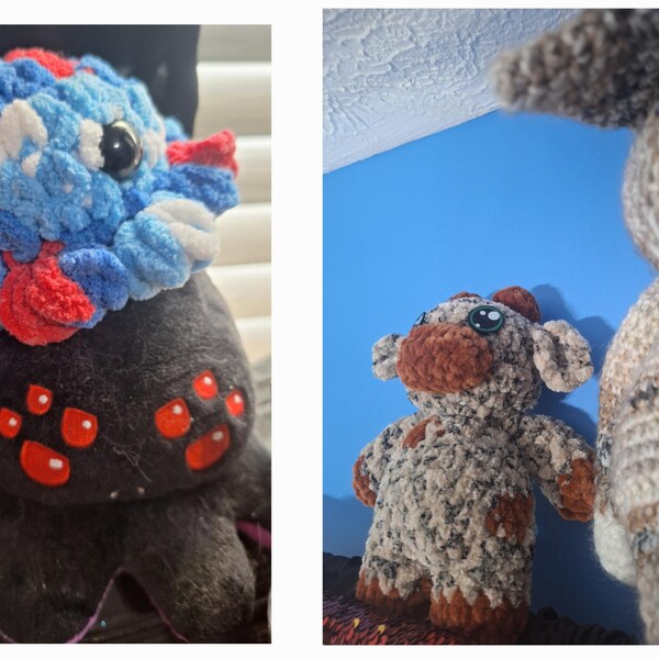 Woodland Cottagecore Dragon Plushie, Handmade Crochet Fantasy Stuffed ...