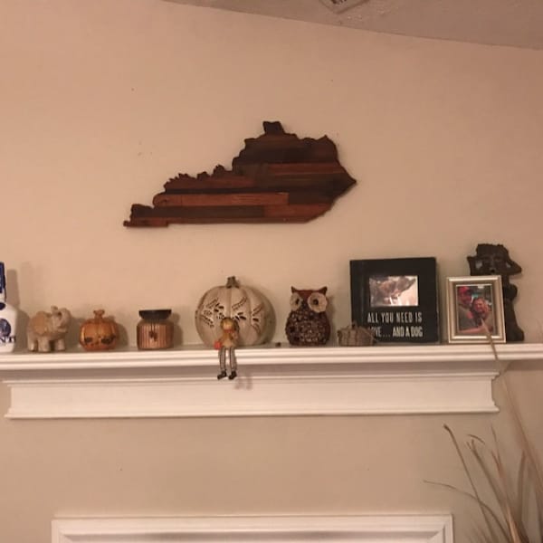 Kentucky Rustic Wood State Cut Out, Wooden Kentucky State Outline ...