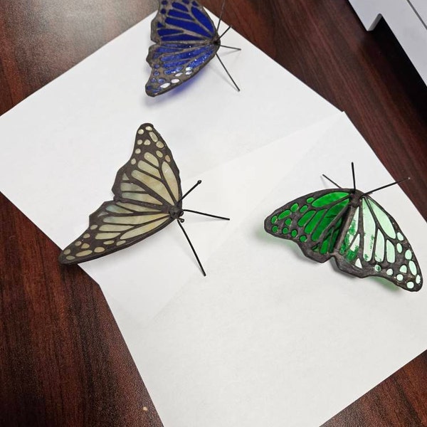Stained Glass Monarch Butterfly Pattern With Foil Overlay Guide and PNG ...